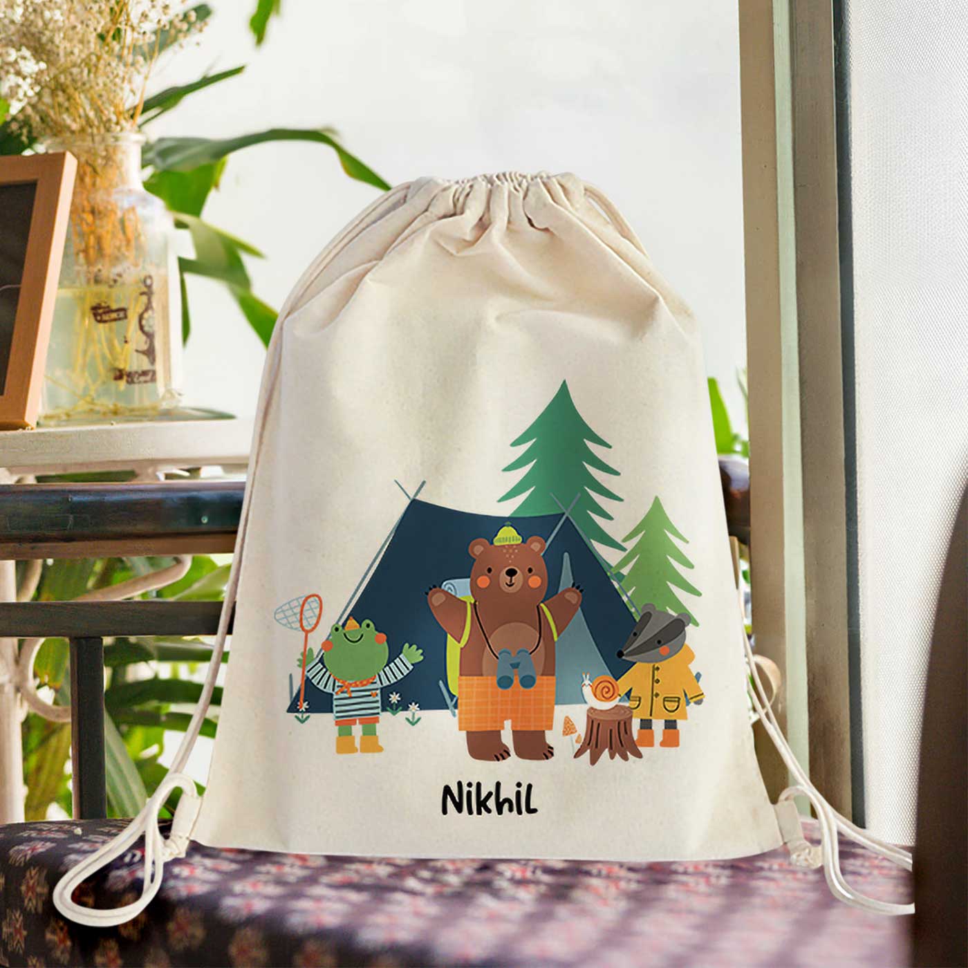 Buy Personalized Into The Wild Theme Cotton Backpack Online On Zwende