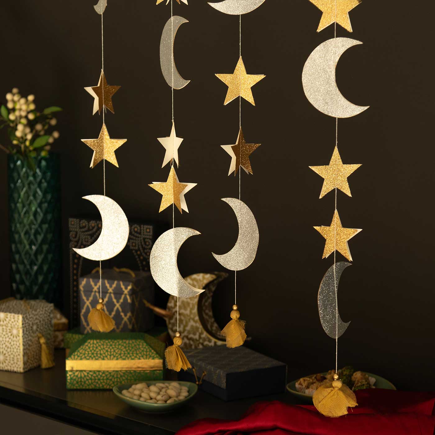 Buy Handmade Chand Tara Design Paper Hanging Online On Zwende