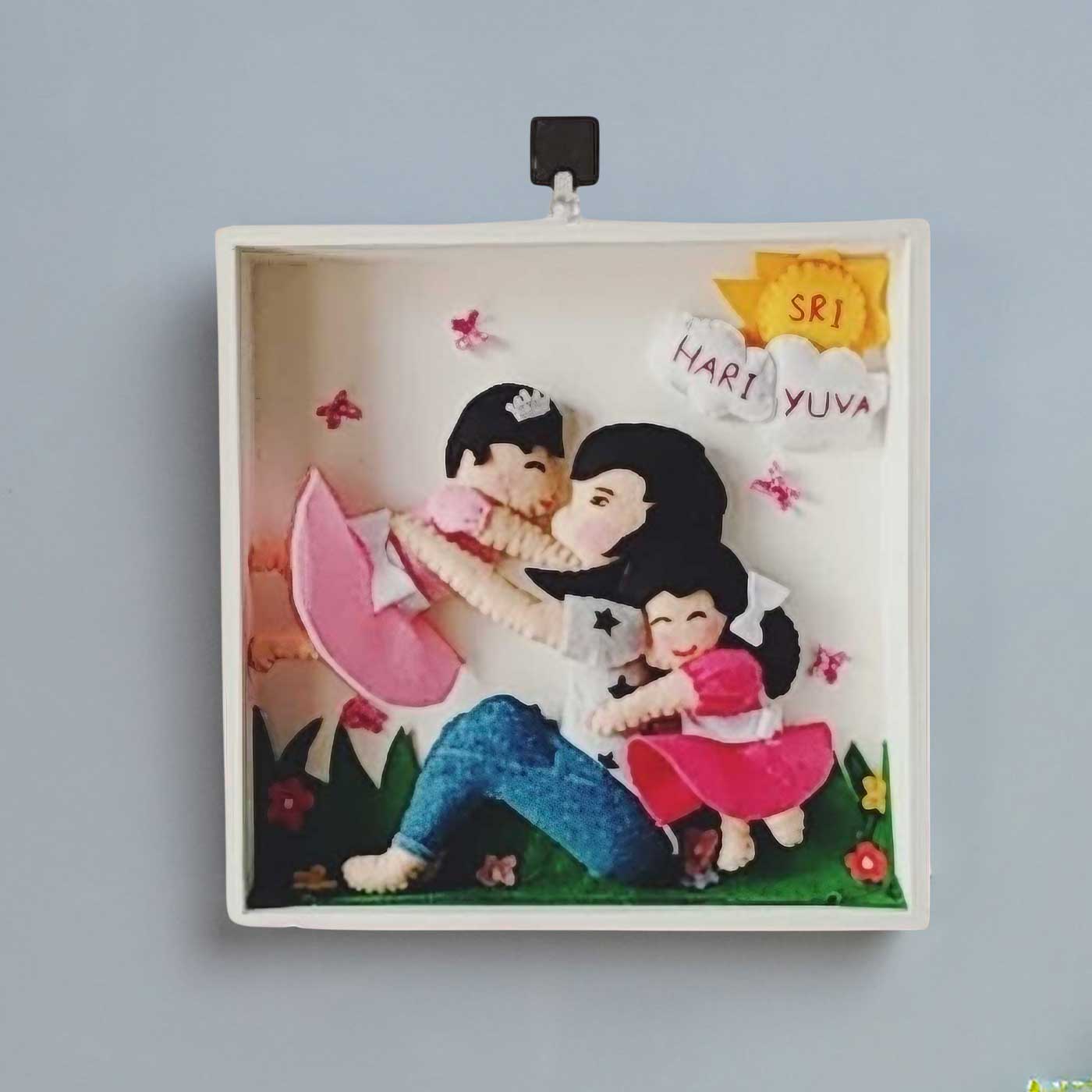 Buy Personalized Handmade Family Theme Felt Miniature Frame For Family ...