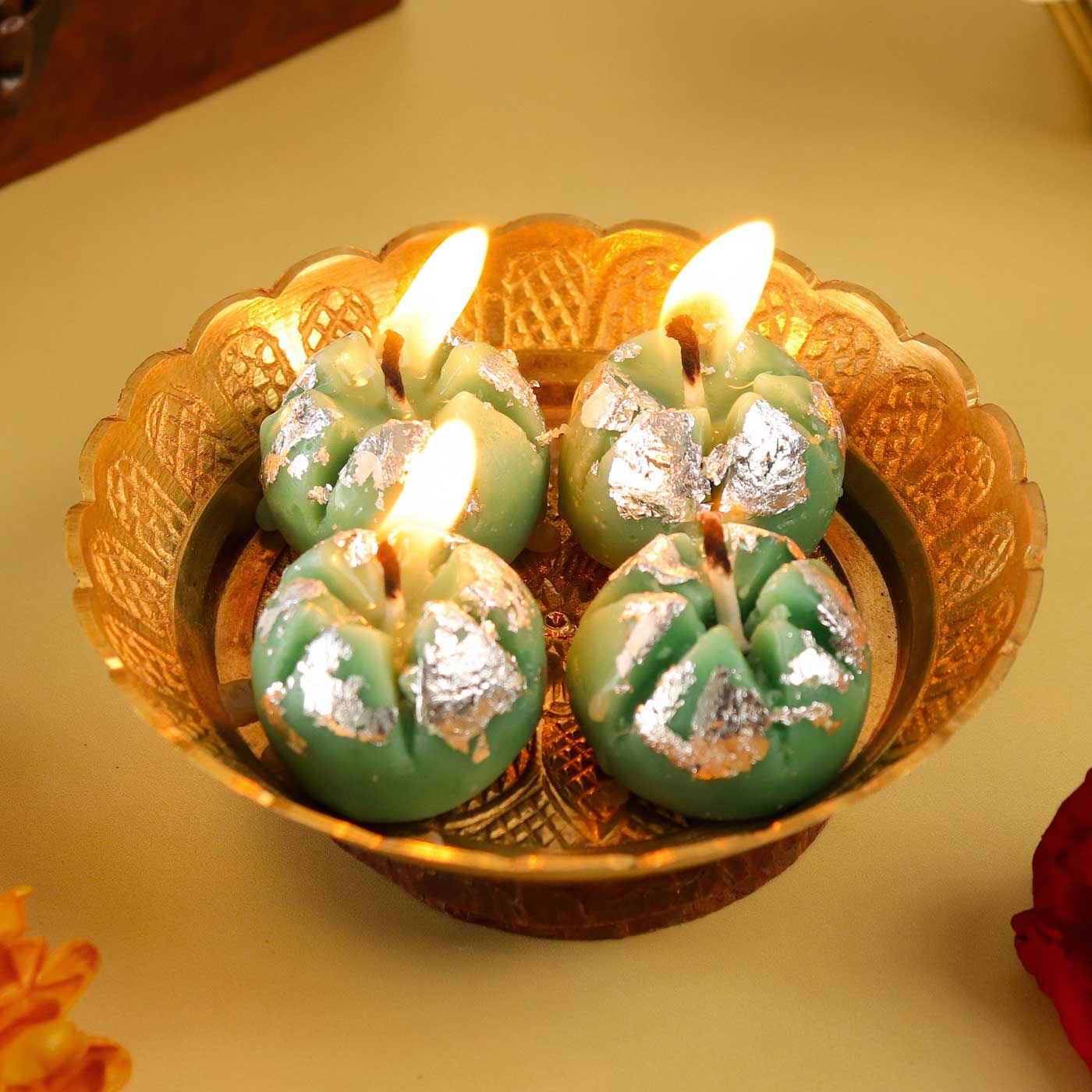 Buy Handmade Anarkali Soy Wax Scented Mithai Candle | Set Of 4 Online ...