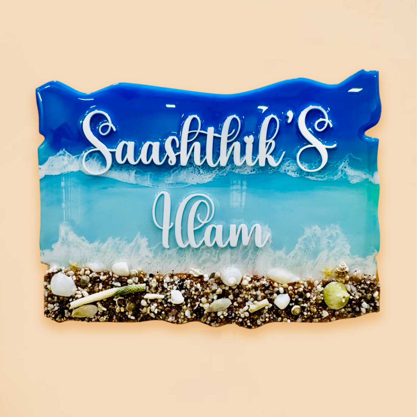 Buy Personalized Light Ocean Theme Resin Name Plate Online On Zwende