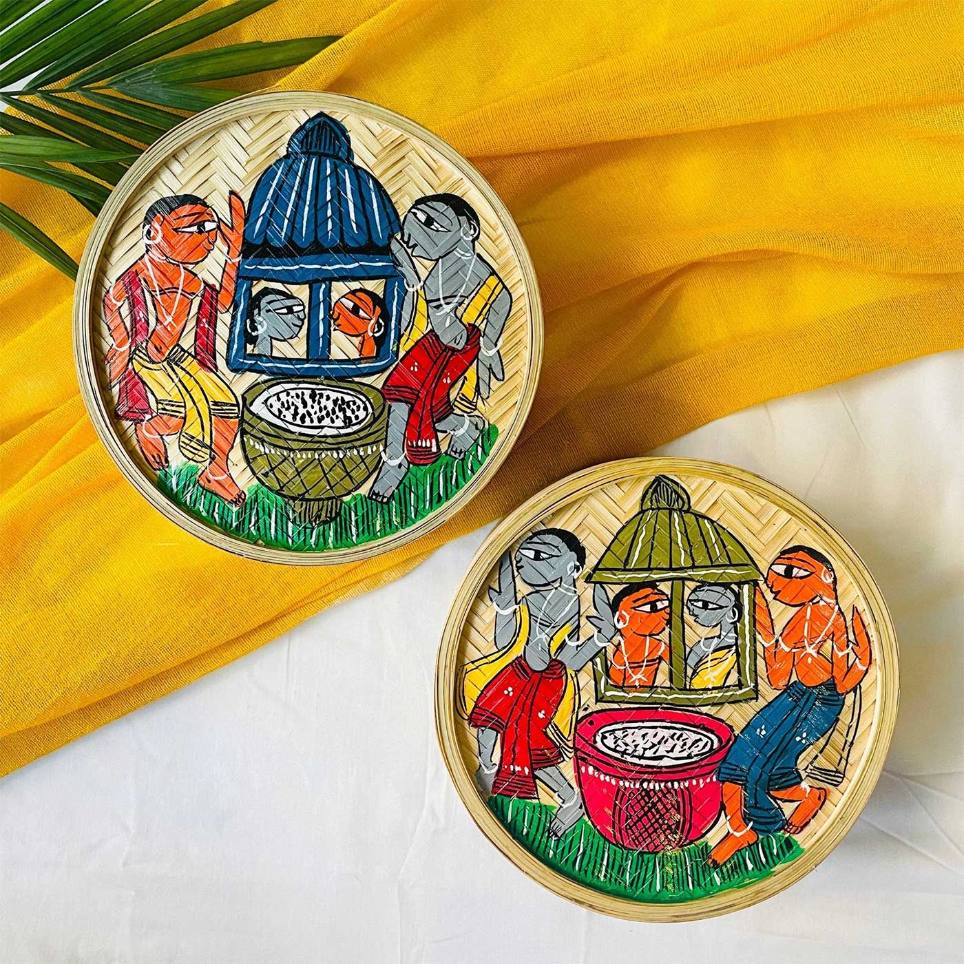 Buy Hand-Painted Pattachitra Utsav Bamboo Utility Box Online On Zwende