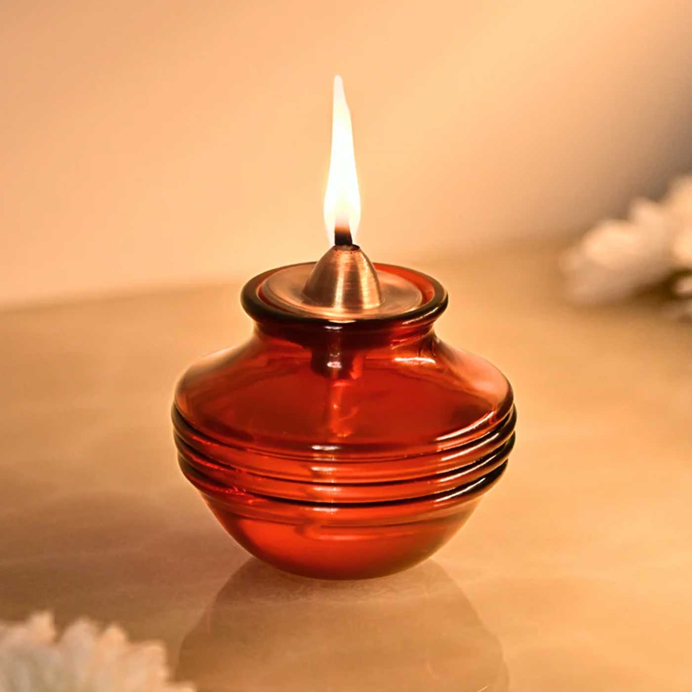 Buy Medium Kalash Design Akhand Jyot Glass Akhand Jyot Diya / Oil Lamp ...