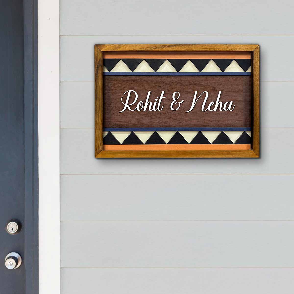 Buy Wooden Personalized Framed Nameplate For Couples Online On Zwende