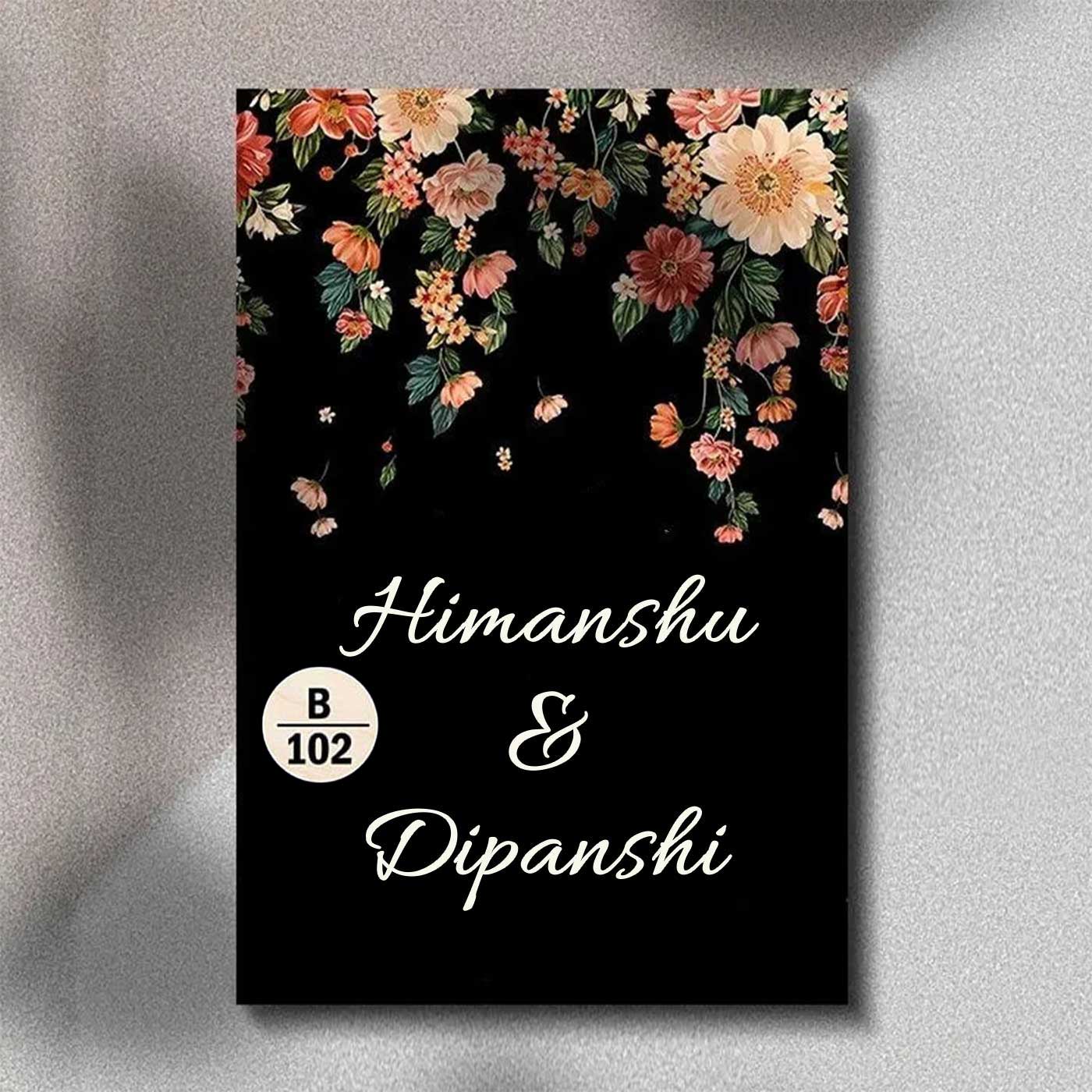 Buy Printed Spring Floral Wooden Vertical Nameplate Online On Zwende