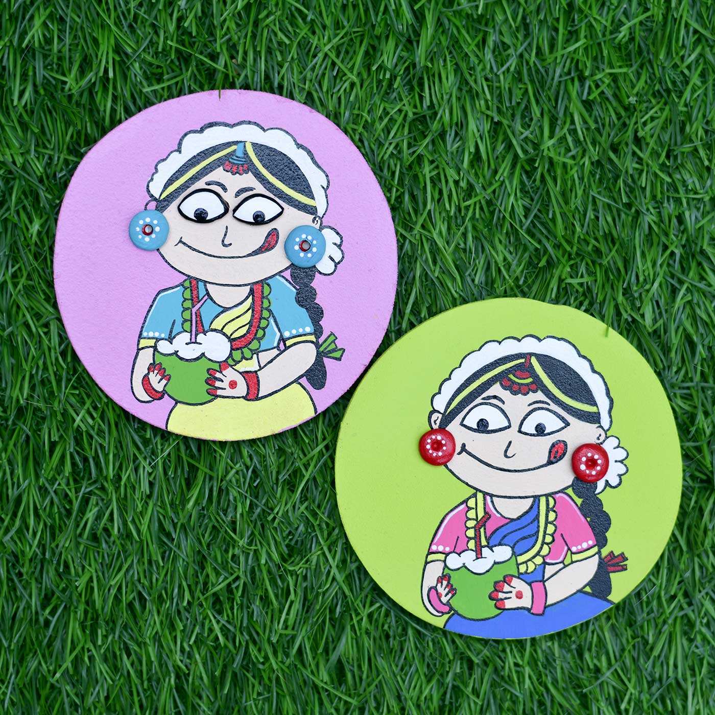 Buy Hand-Painted Dancer Pop Art Mdf Wood Fridge Magnet Online On Zwende