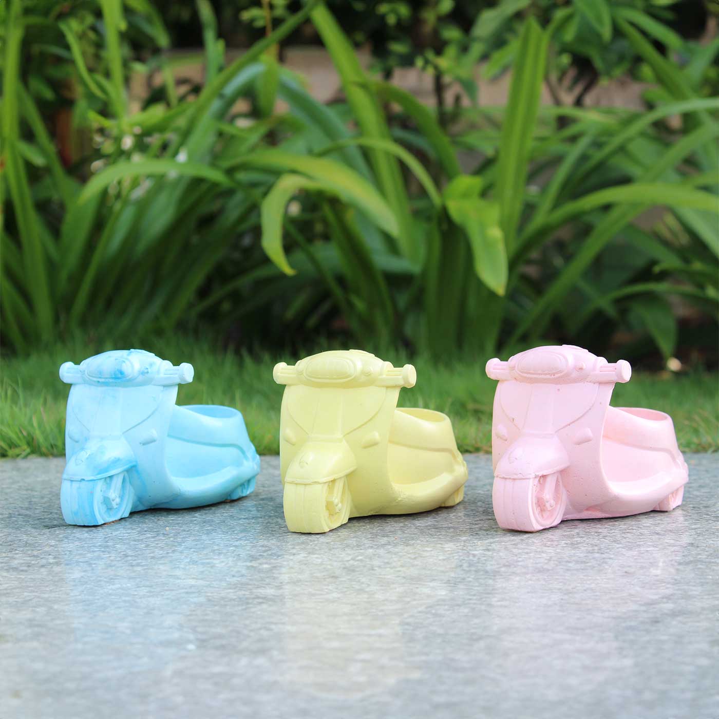 Buy Hand-Painted Scooter Terracotta Planter Pot Online On Zwende