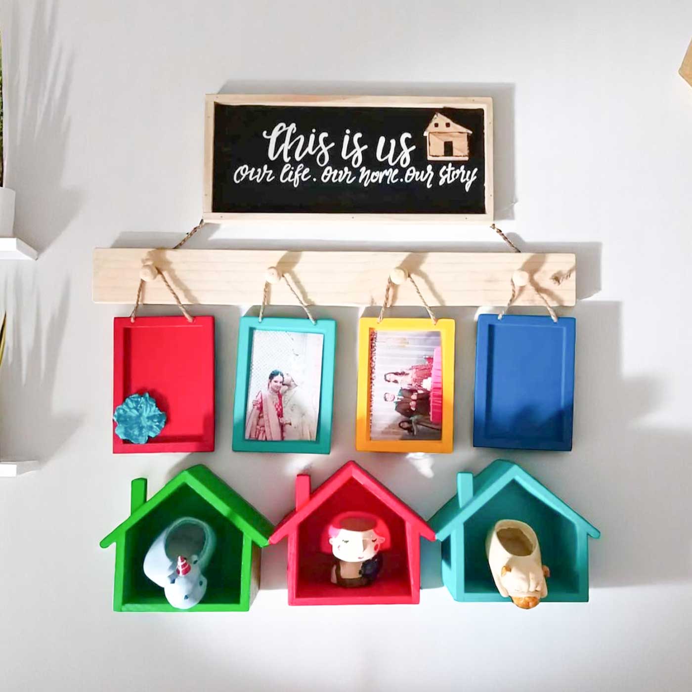 Buy Personalized Hand-Painted Wooden Photo Frame & Huts Combo | Set of ...