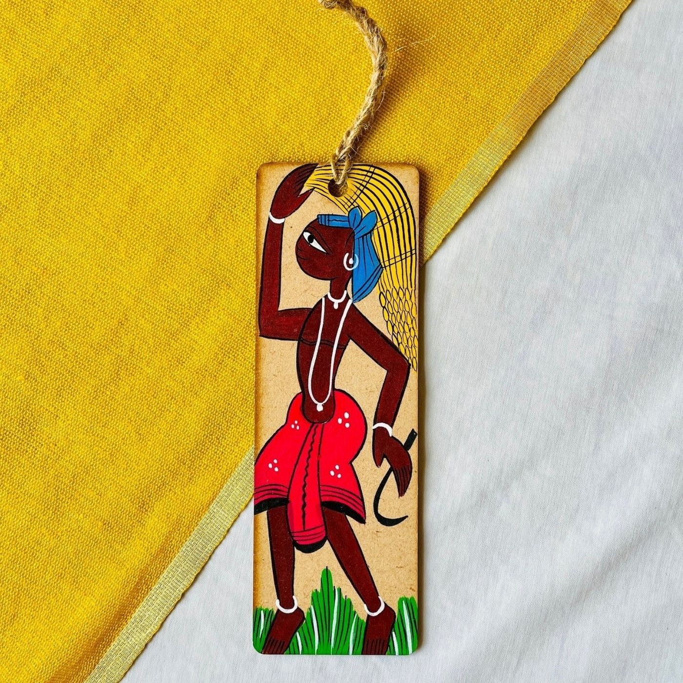 Buy Hand-Painted Pattachitra Umang Mdf Wood Bookmark Online On Zwende
