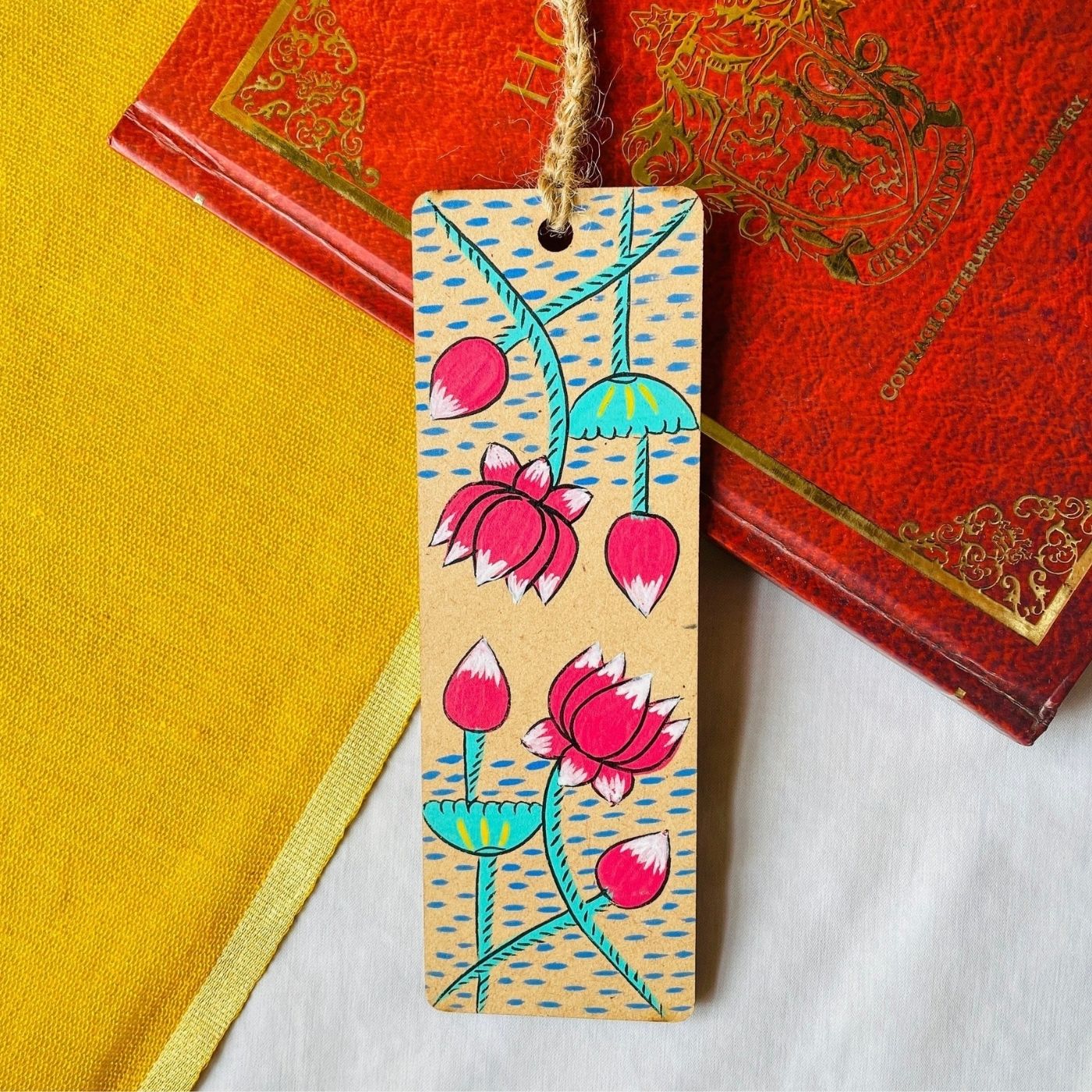 Buy Hand-Painted Pattachitra Varja Mdf Wood Bookmark Online On Zwende