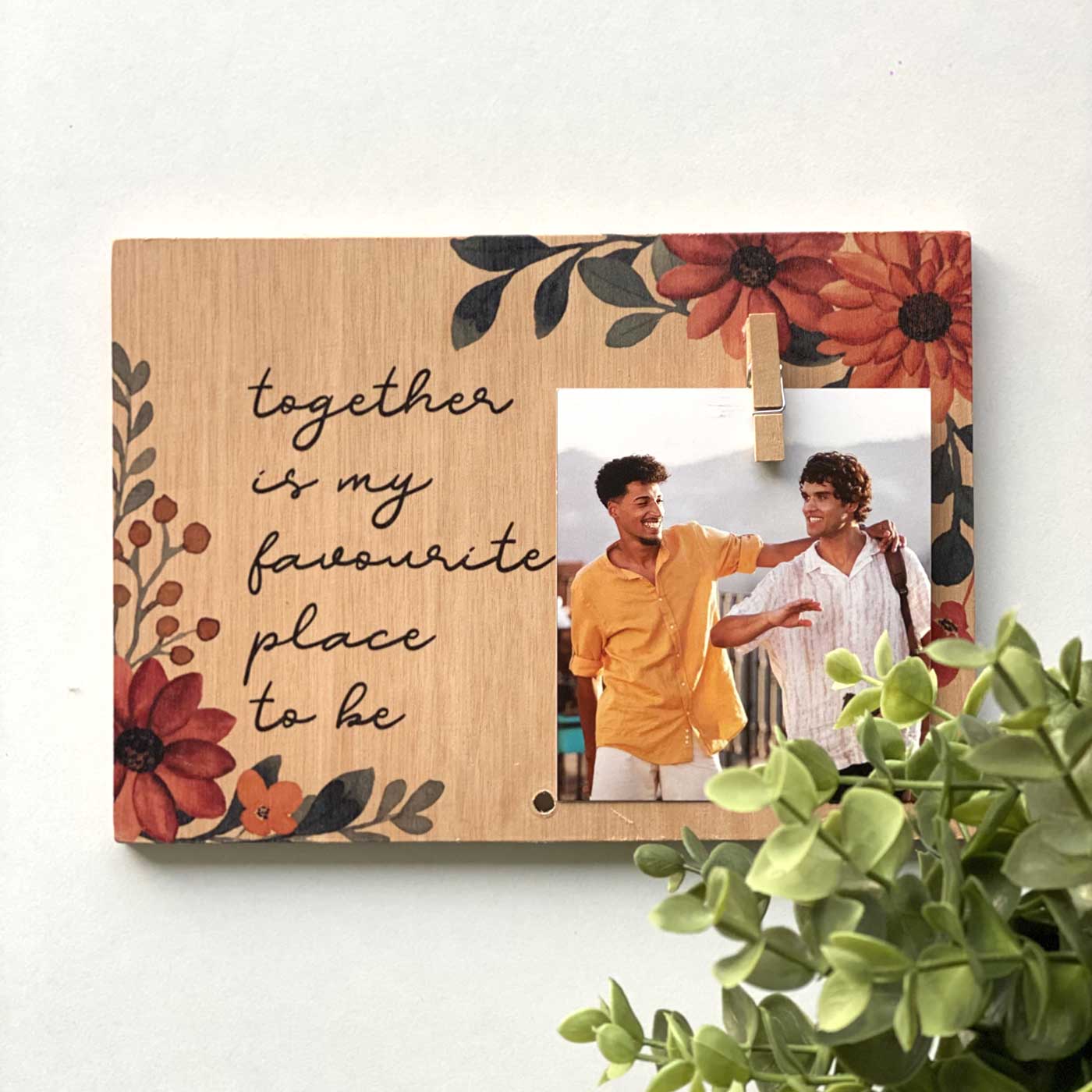 Buy Photo Personalized Flower Theme Wooden Decorative Plaque Online On ...
