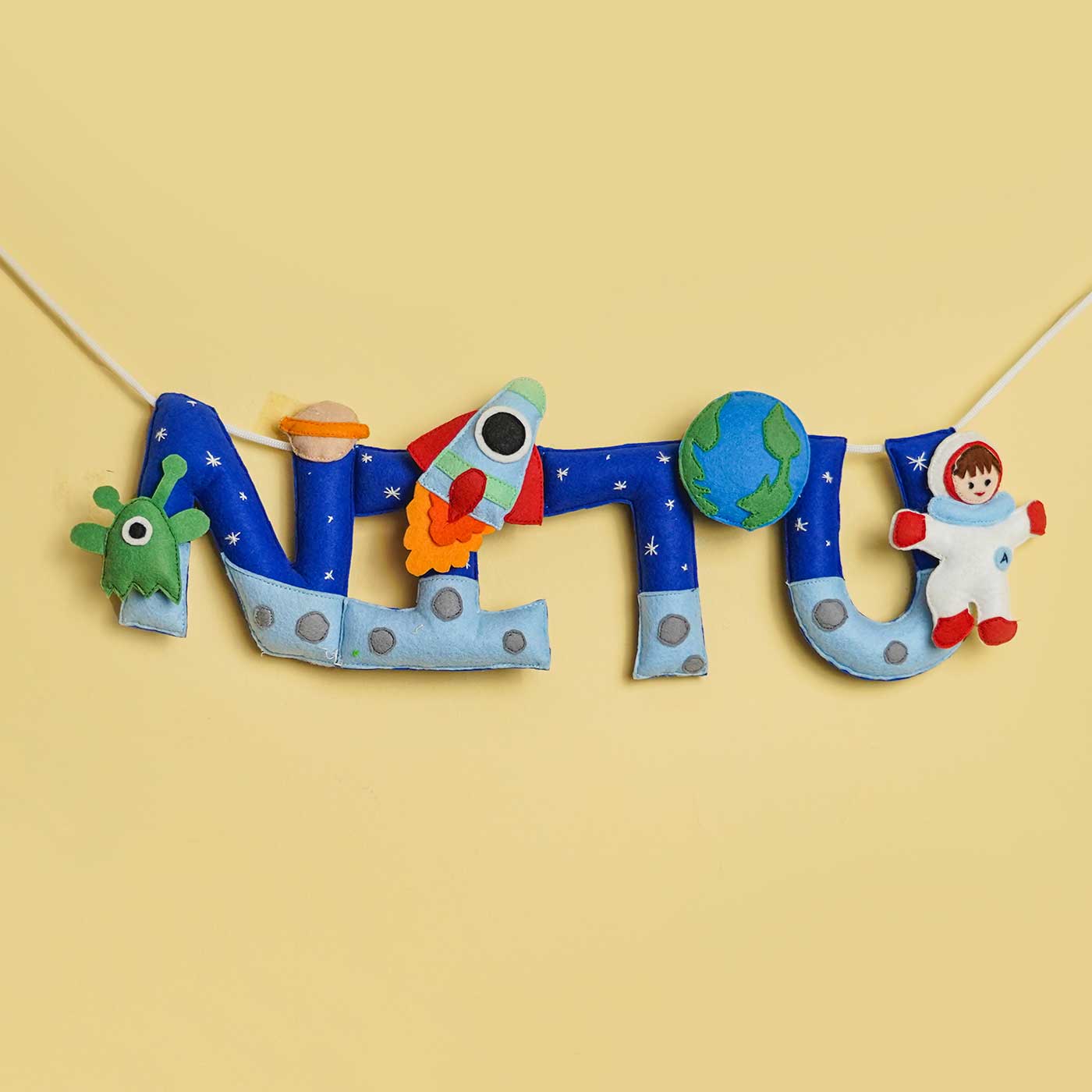Buy Personalized Handmade Space theme Felt Kids Bunting Online On Zwende