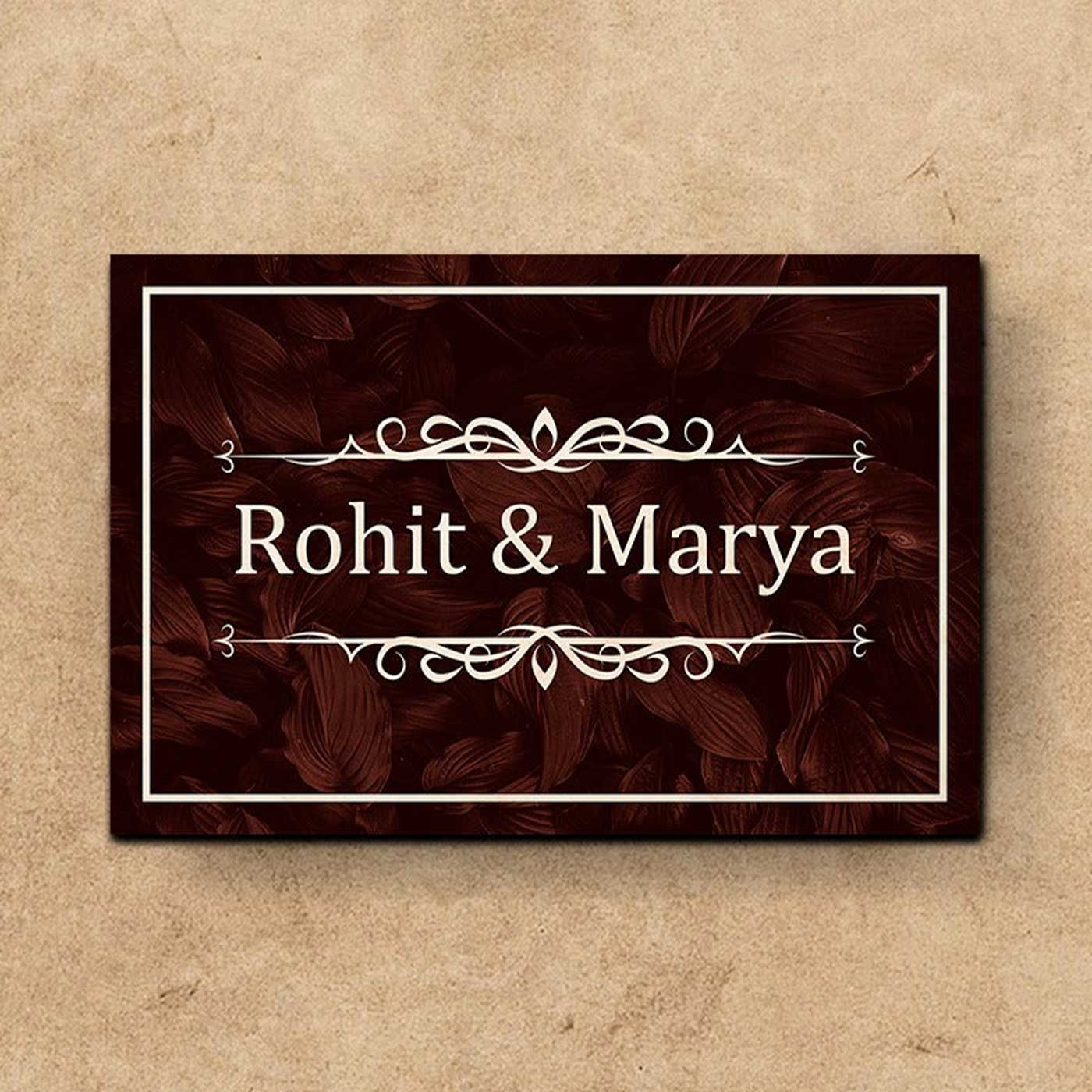Buy Personalized Printed Wooden Nameplate For Couples Online On Zwende