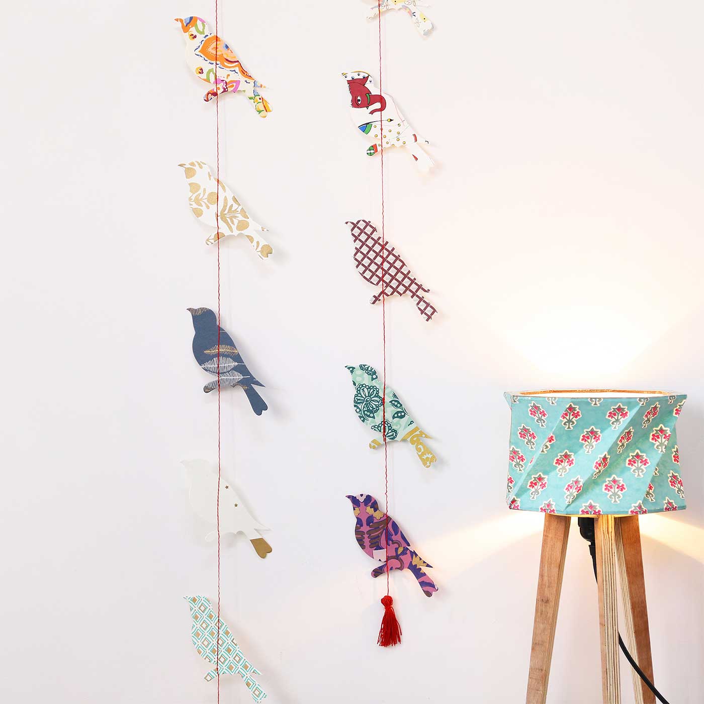 Buy Handmade Bird Paper Hanging | Set of 2 Online On Zwende