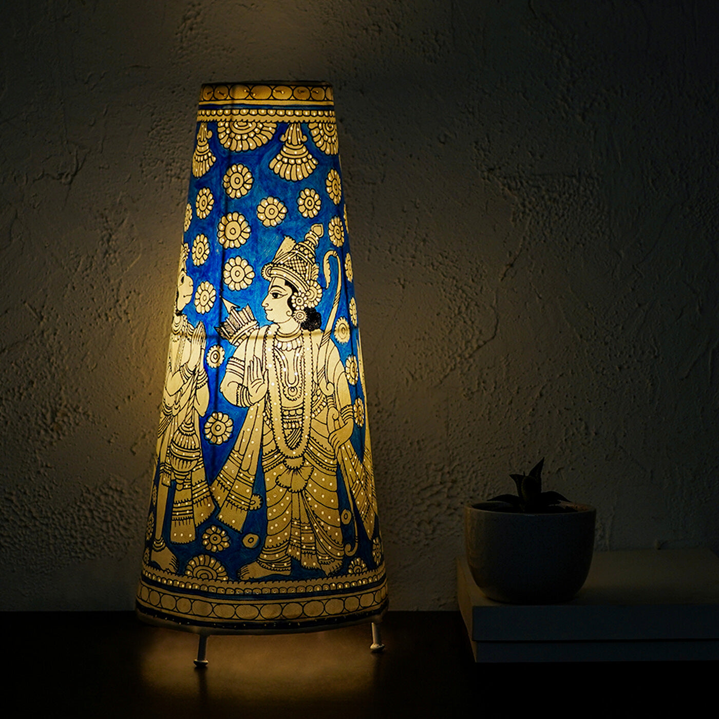Buy Ramayana Medium Hand Painted Tholu Bommalata Tabletop Lamp | 17 ...
