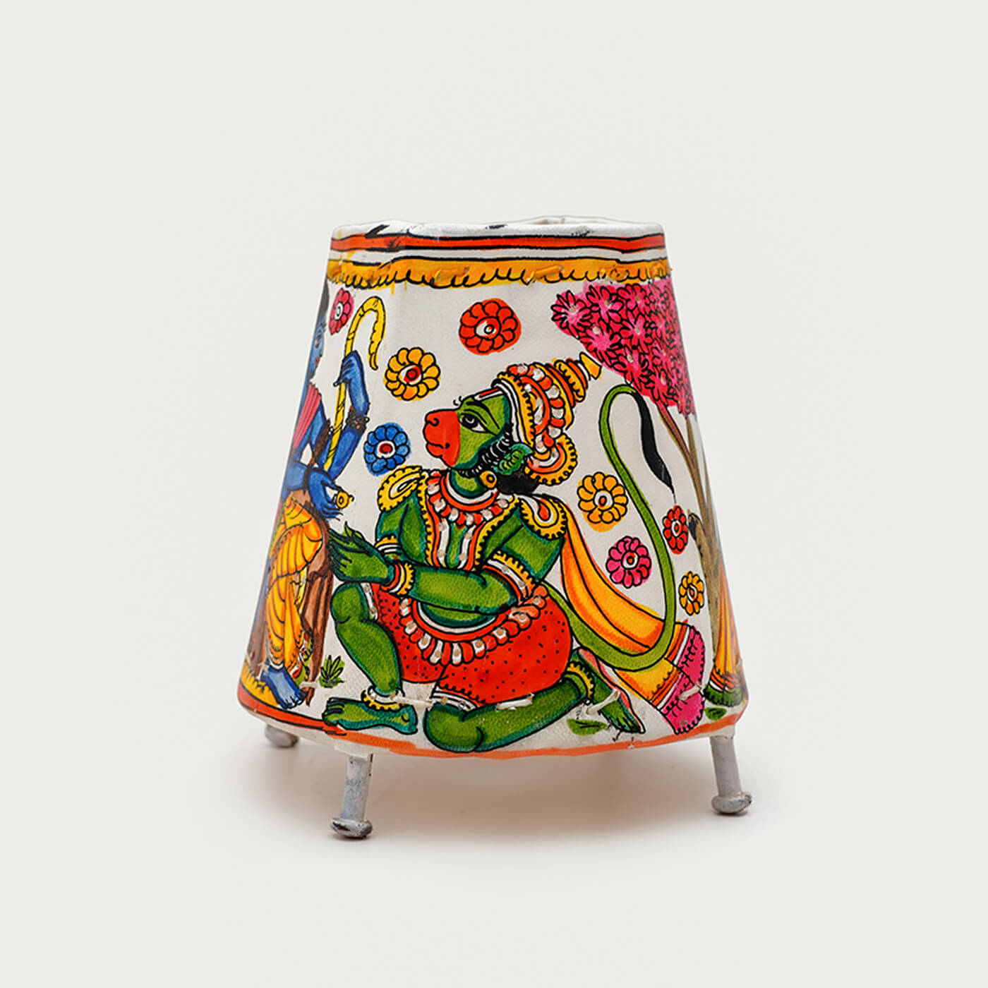 Buy Rama Hanuman Small Hand Painted Tholu Bommalata Tabletop Lamp | 6 ...