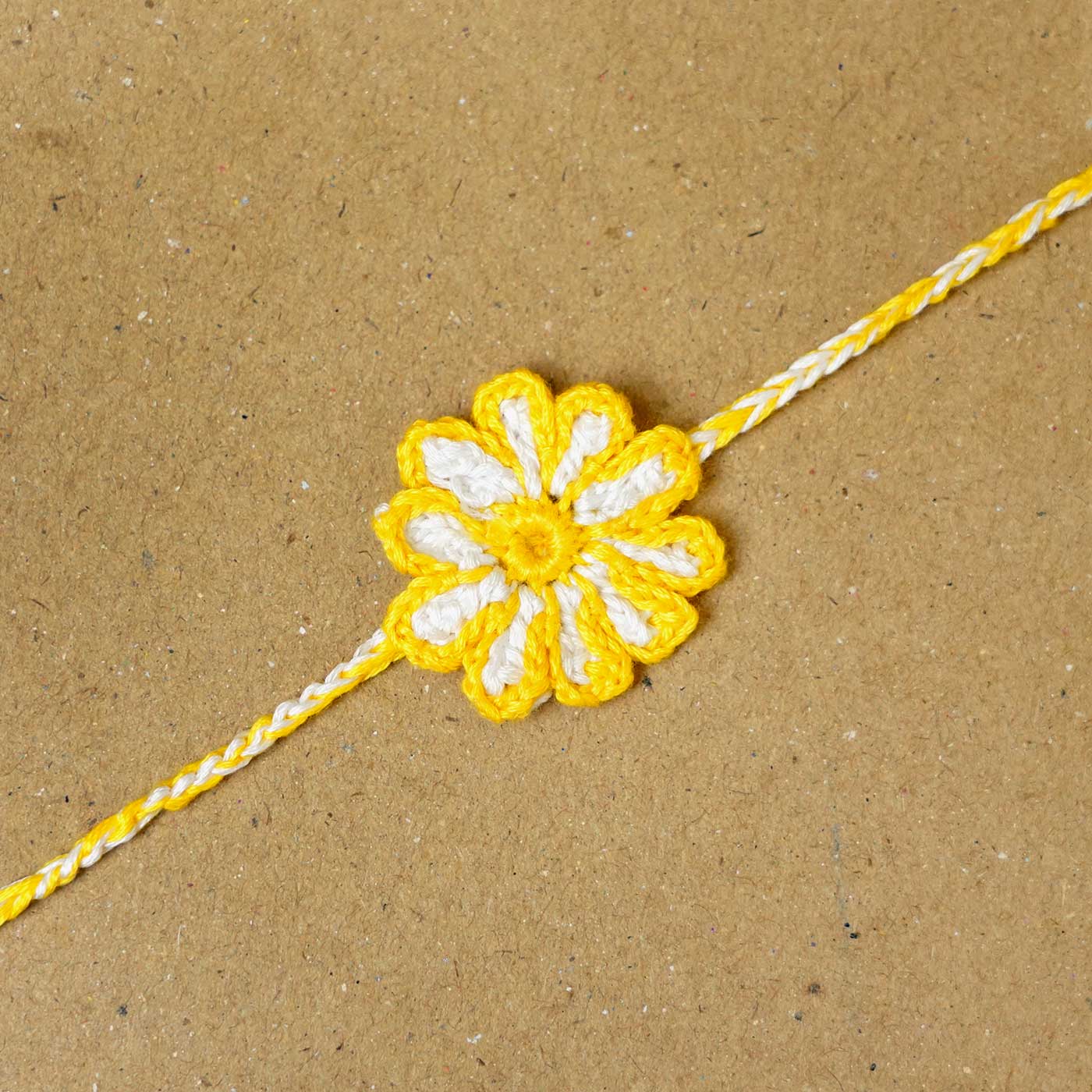 Buy Handmade Crochet Sunflower Rakhi With Roli Chawal Online On Zwende