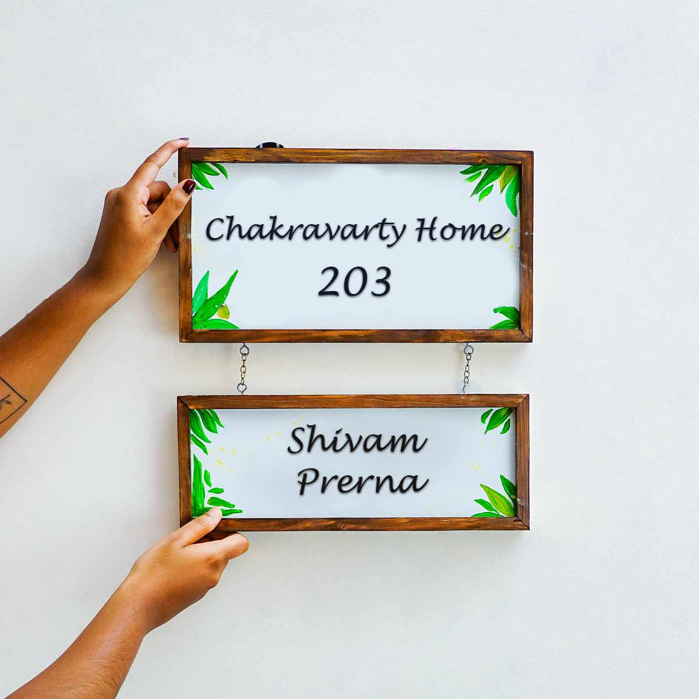Buy Handcrafted Personalized Pinewood Hanging Nameplate Online On Zwende