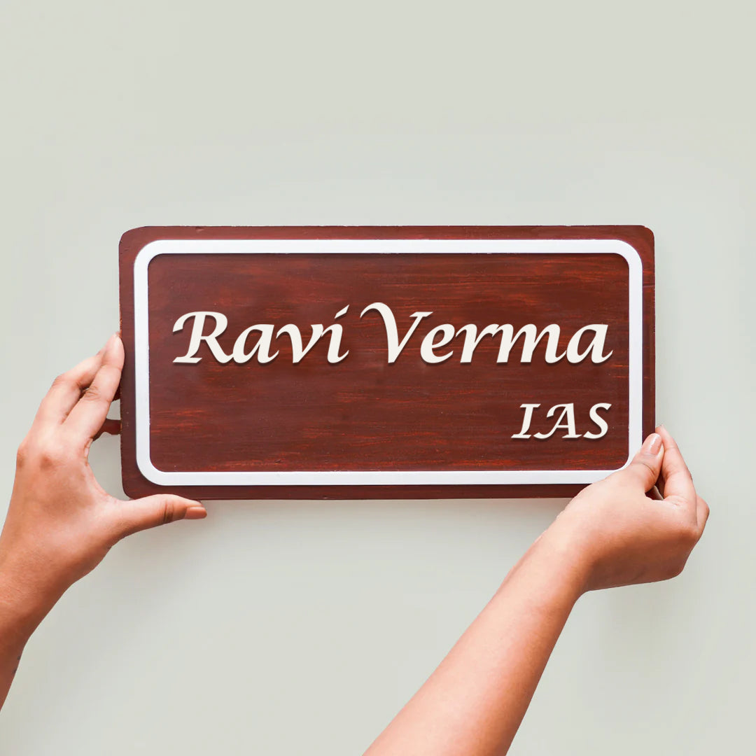 Buy Handcrafted Personalized Distressed Pinewood Name Plate For IAS ...
