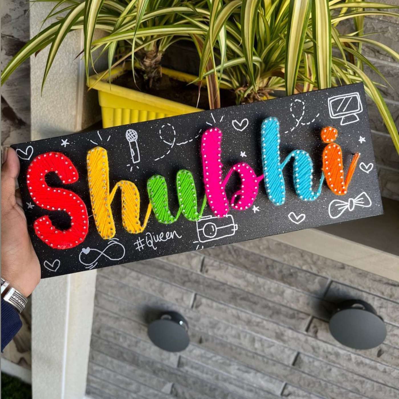 Buy Personalized Handmade String Art Wooden Name Plate Online On Zwende