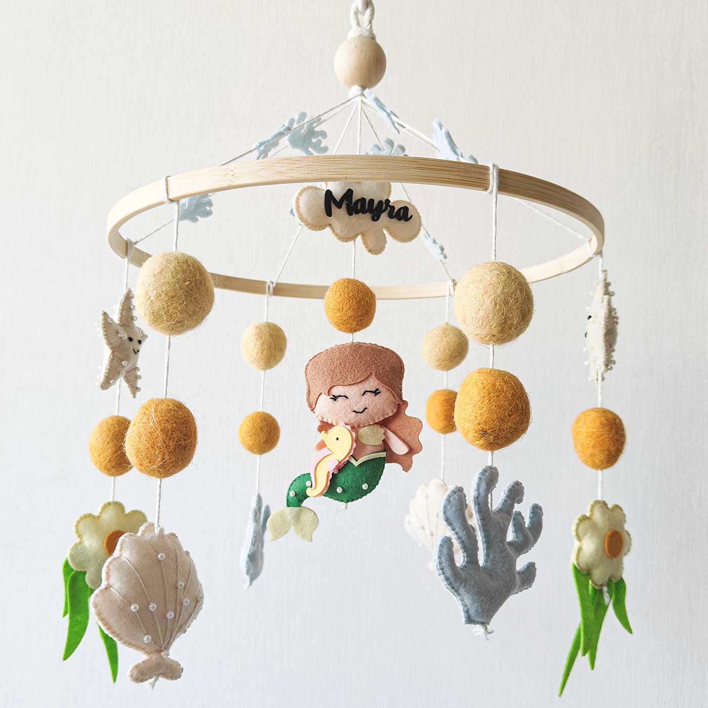 Buy Personalized Handmade Coral Reef Floral Felt Cot Mobile For ...