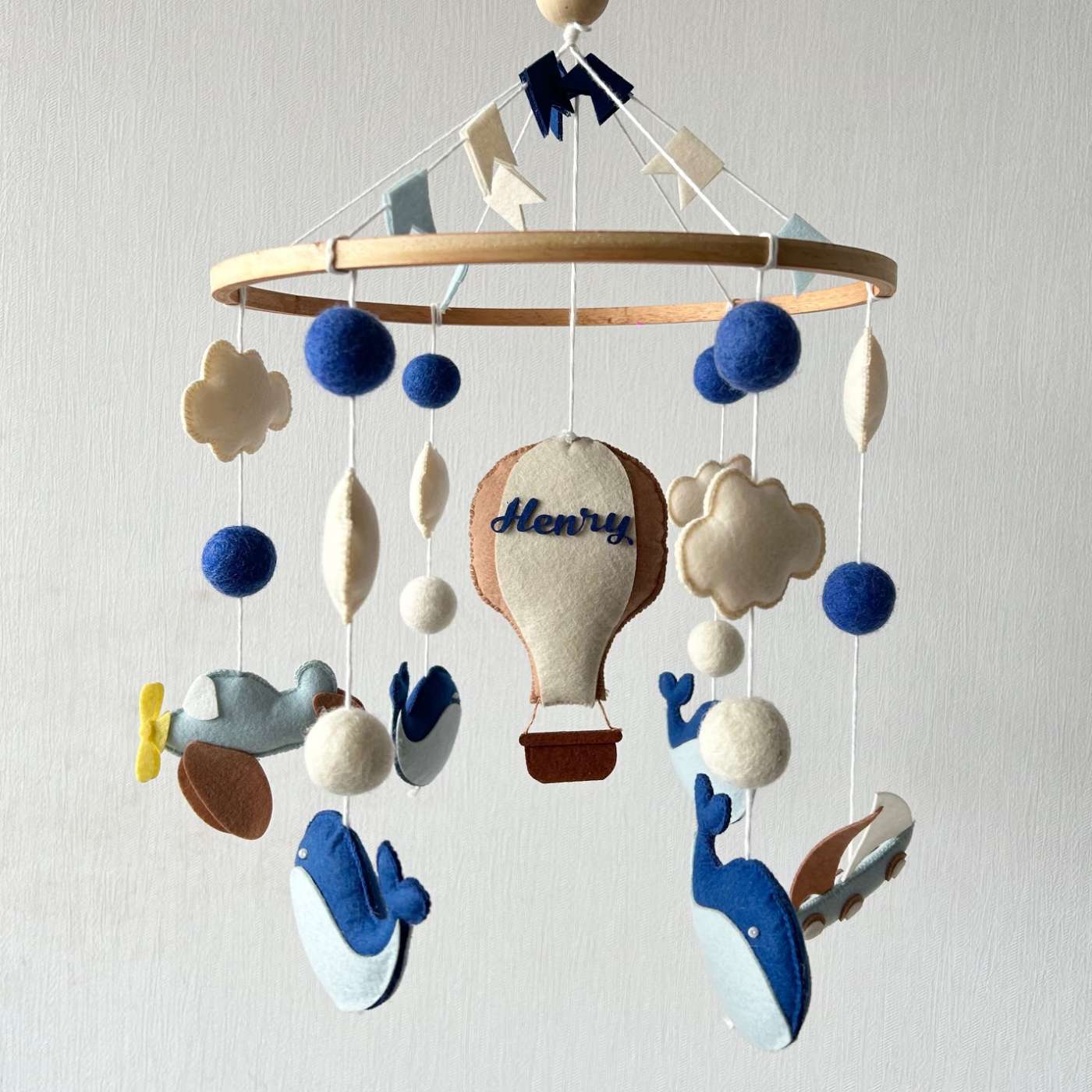 Buy Personalized Handmade Seaside Skies Felt Cot Mobile For Newborns ...