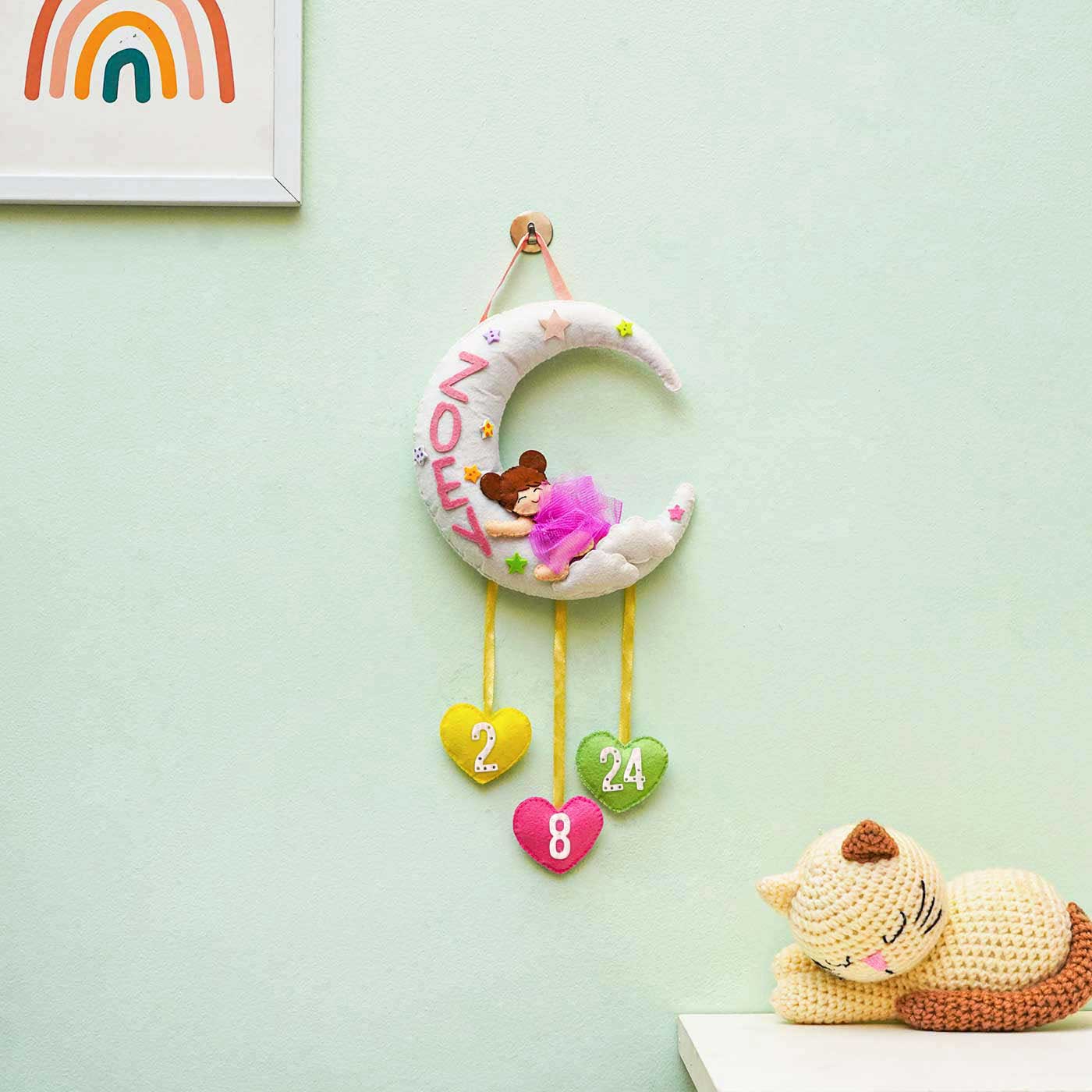 Buy Personalized Handmade Baby Moon Non Stuffed Felt Name Plate Online ...