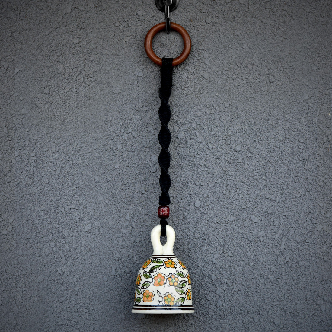 Buy Hand Painted Ceramic Bells with Macrame Rope Online On Zwende