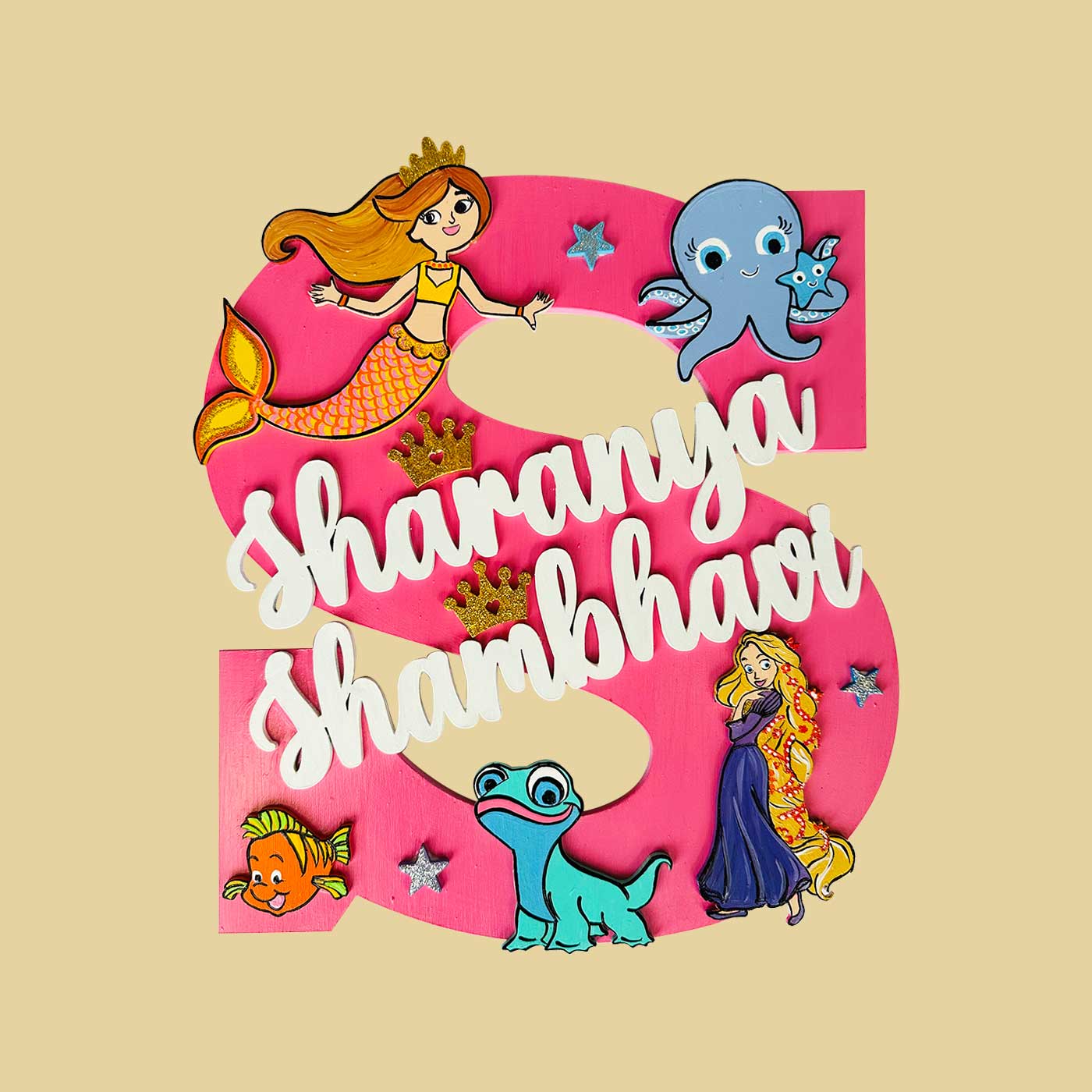 Buy 12 inch | Hand Painted Personalized Siblings Monogram Kids ...