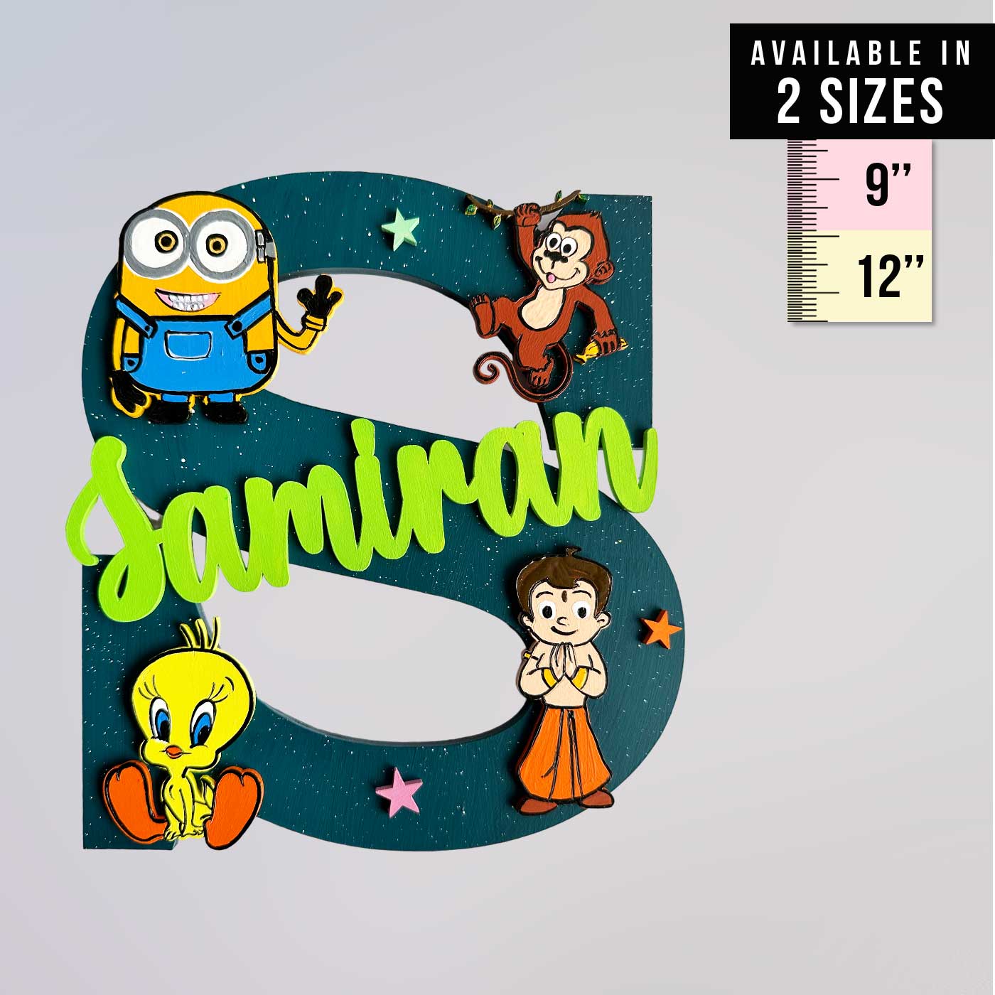 Buy Personalized Hand-painted Cartoon Character Fun MDF Wood Monogram ...