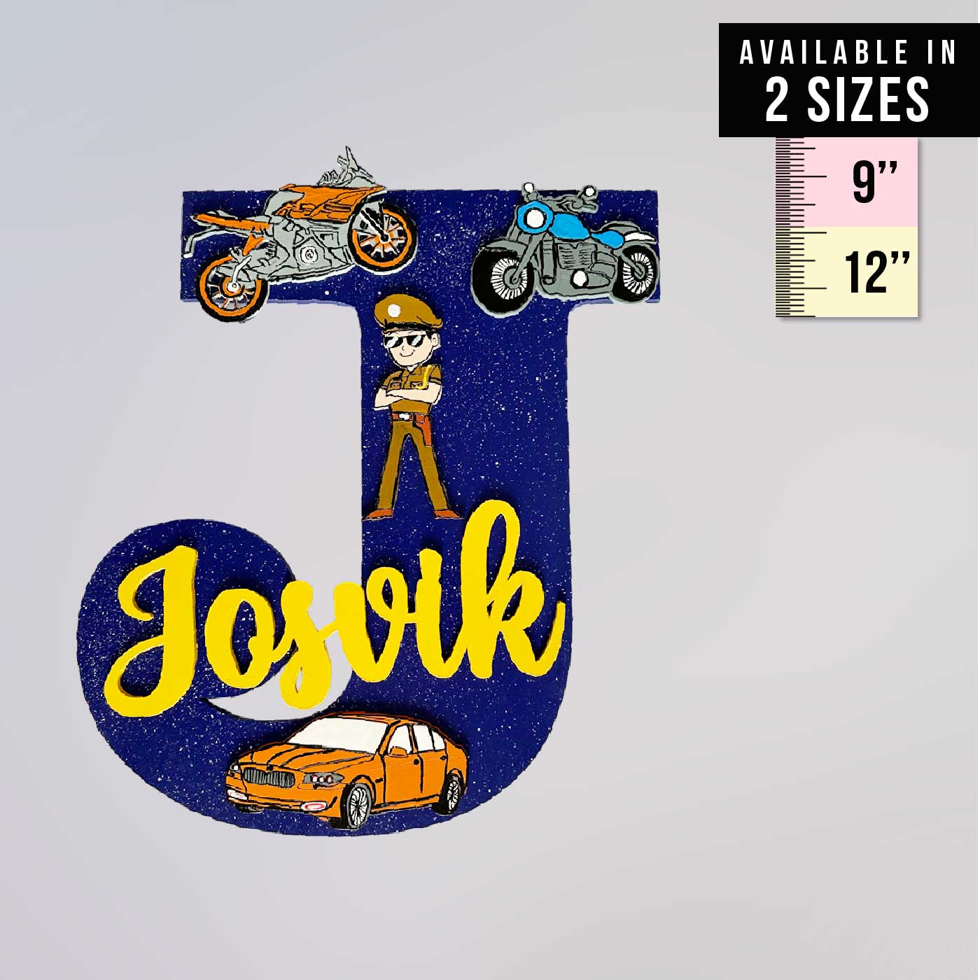 Buy Personalized Hand-painted Little Singham MDF Wood Monogram With 3D ...