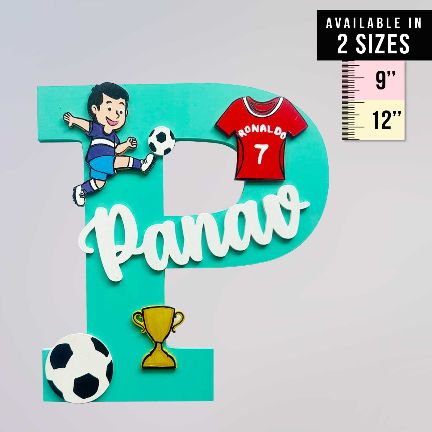 Buy Handcrafted Personalized Kids Football Themed Monogram MDF ...