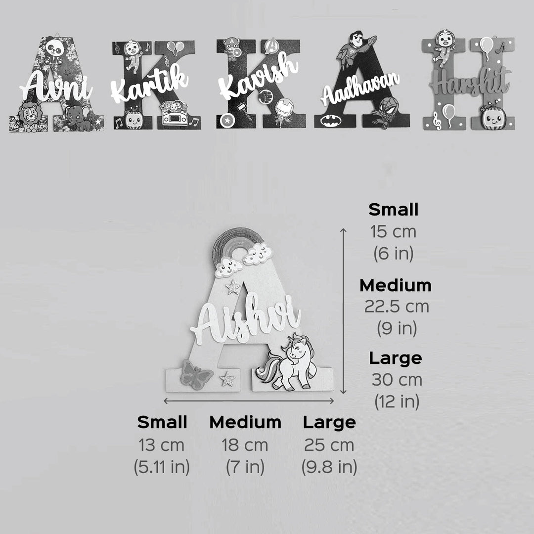 Buy Hand Painted Personalised Kids Superhero Themed Monogram Nameplate ...