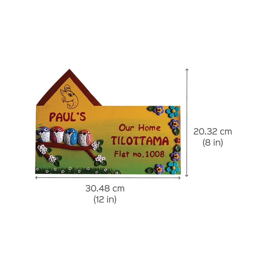 Buy Handcrafted Personalised Owl Nameplate For A Family Of 4 Online On ...
