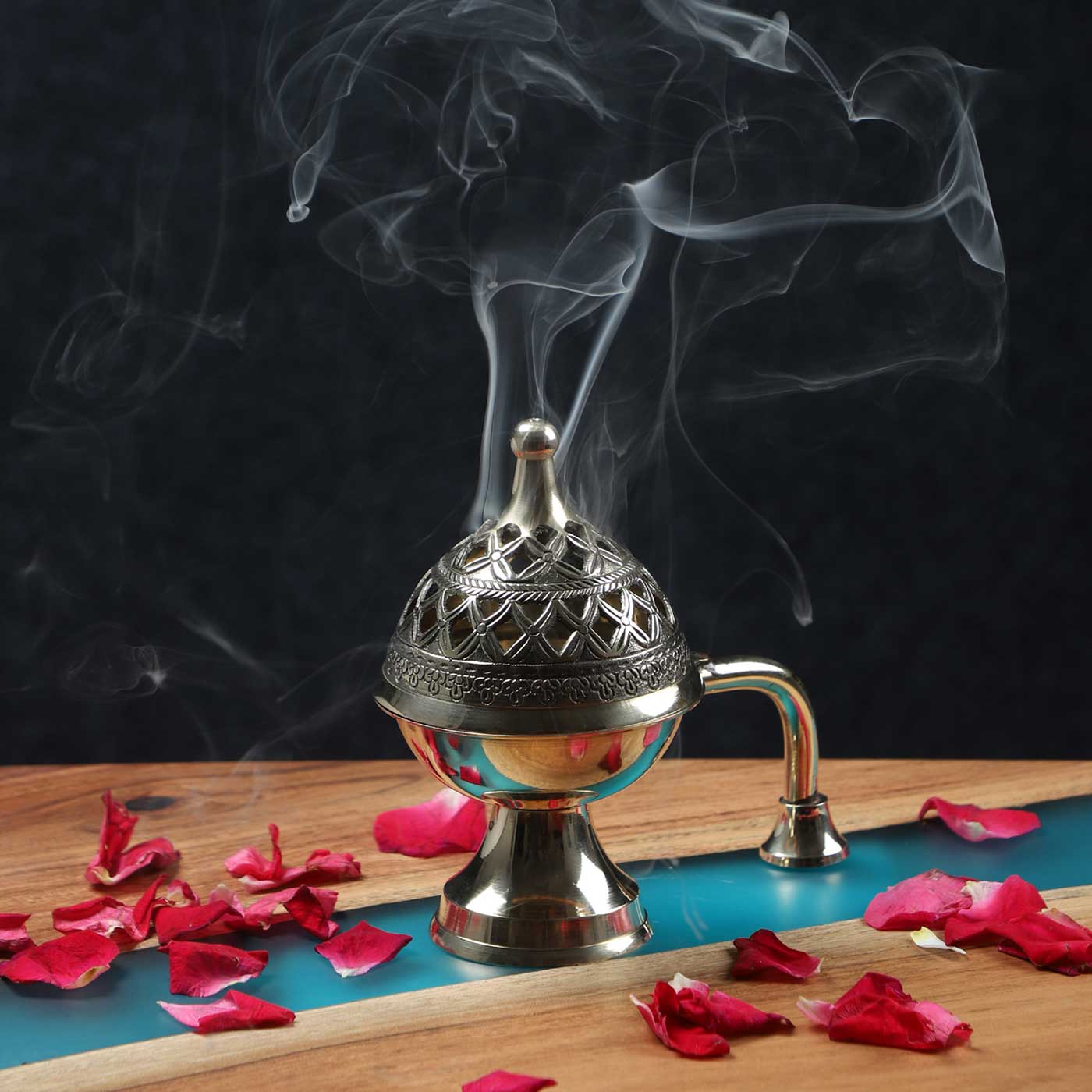 Buy Handmade Brass Dhoop Fumer With Handle Online On Zwende