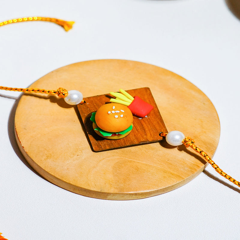 Handmade Food Themed Clay Rakhi With Roli Chawal – Zwende