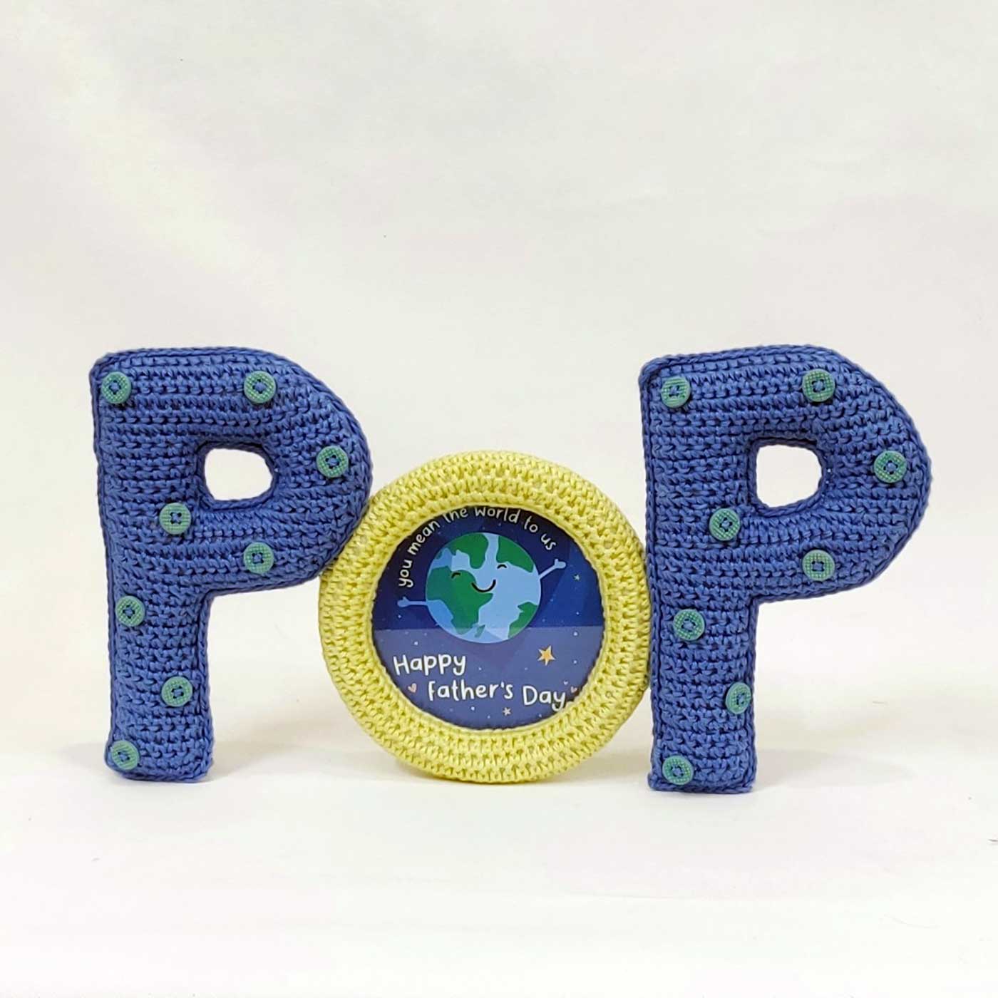 Buy Handmade Crochet POP' Photo Frame for Fathers Online On Zwende