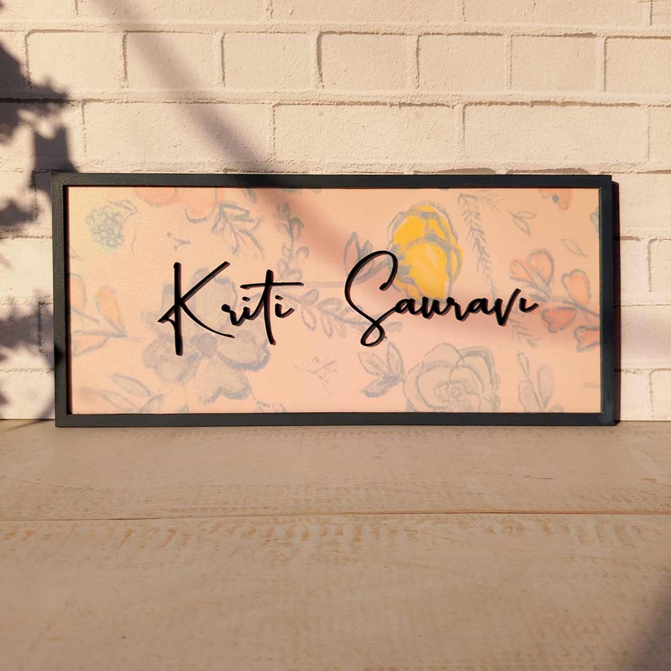 Buy Pastel Rectangular Frame MDF Name Plate Online On Zwende