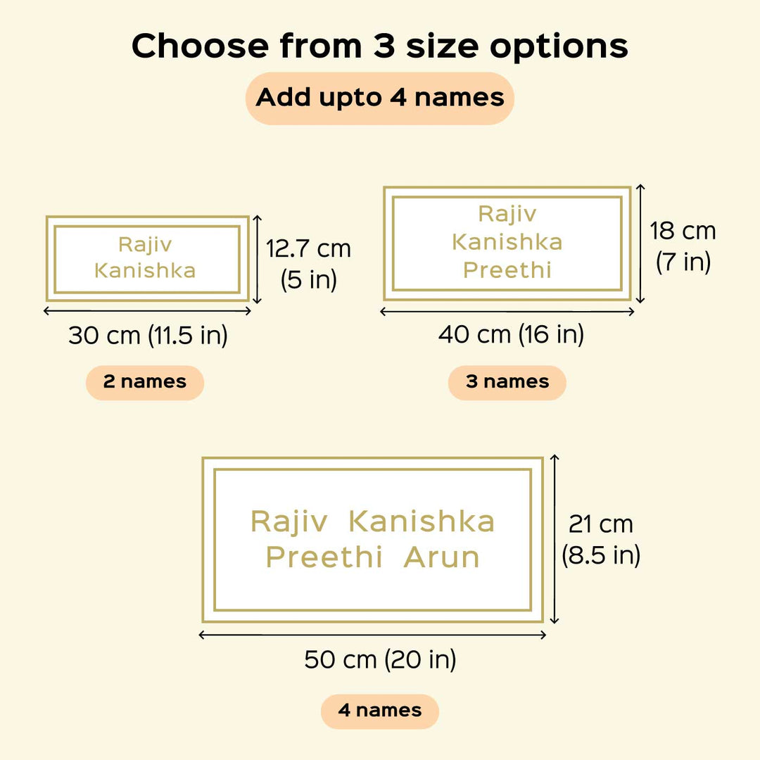 Buy Pastel Rectangular Frame MDF Nameplate Online On Zwende