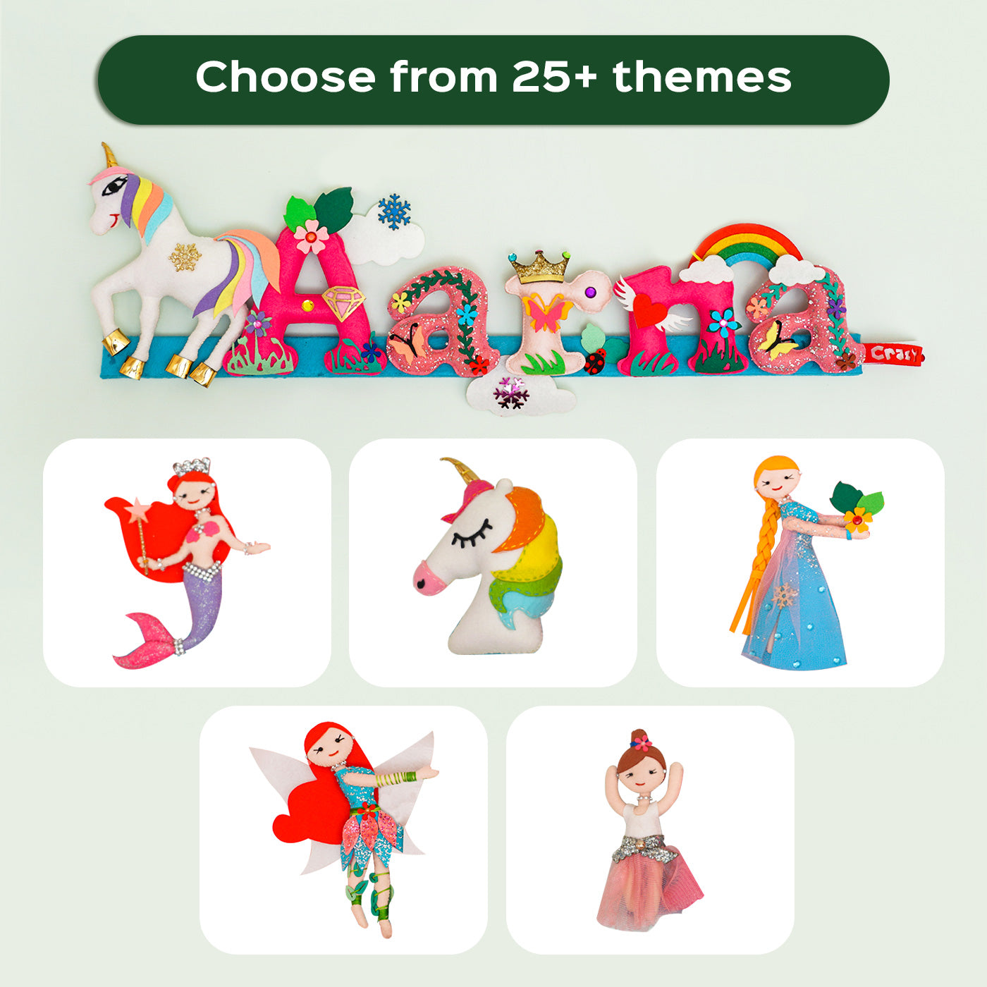 Buy Handcrafted Personalized Jungle Fairy Themed Felt Name Plate For ...