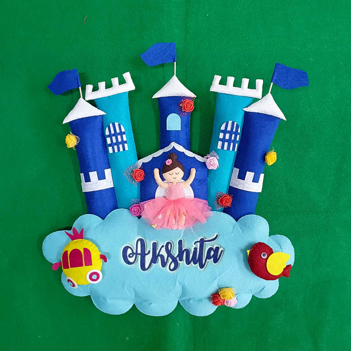 Buy Handcrafted Personalized Castle Felt Name Plate for Kids Online On ...