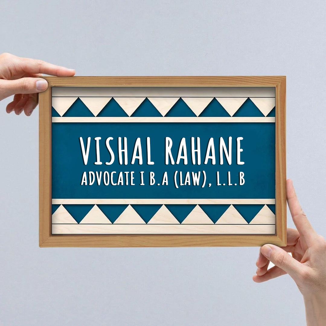 Buy Wooden Personalized Framed Name Plate For Advocate Online On Zwende
