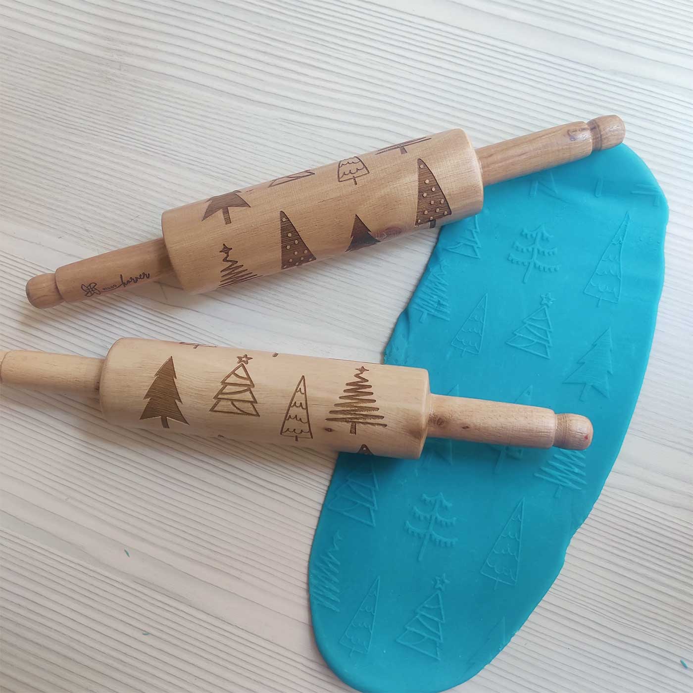 Buy Handmade Christmas Theme Wooden Rolling Pin Online On Zwende
