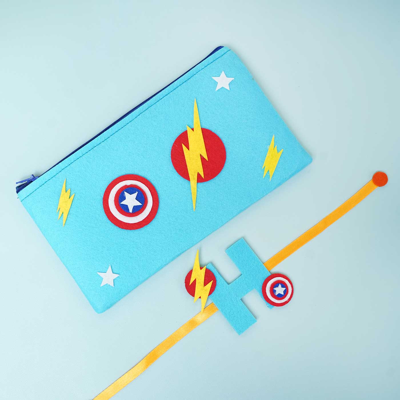 Buy Personalised Handmade Superhero Themed Felt Rakhi & Pouch with ...