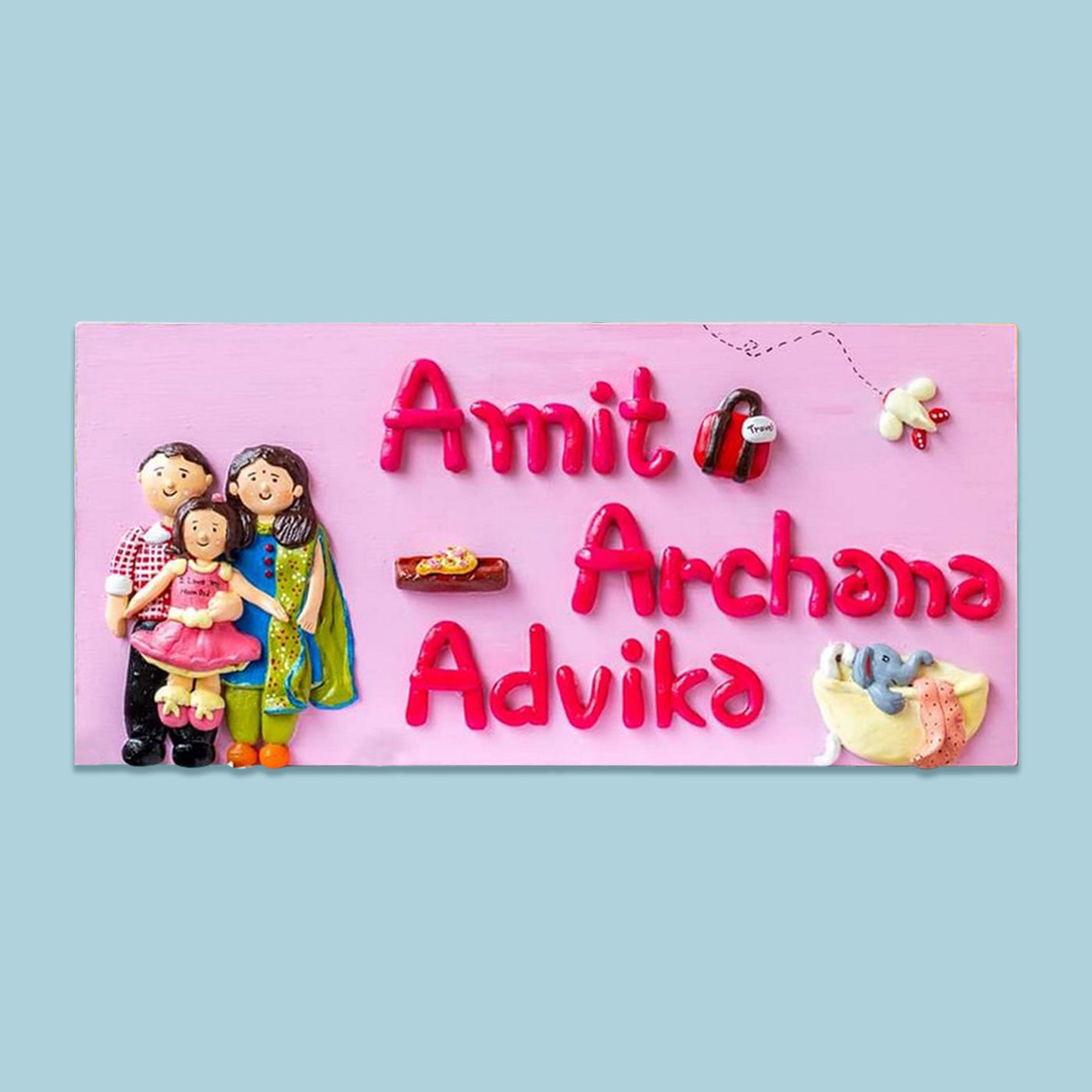 Buy Handcrafted Personalized Family Themed Nameplate Online On Zwende