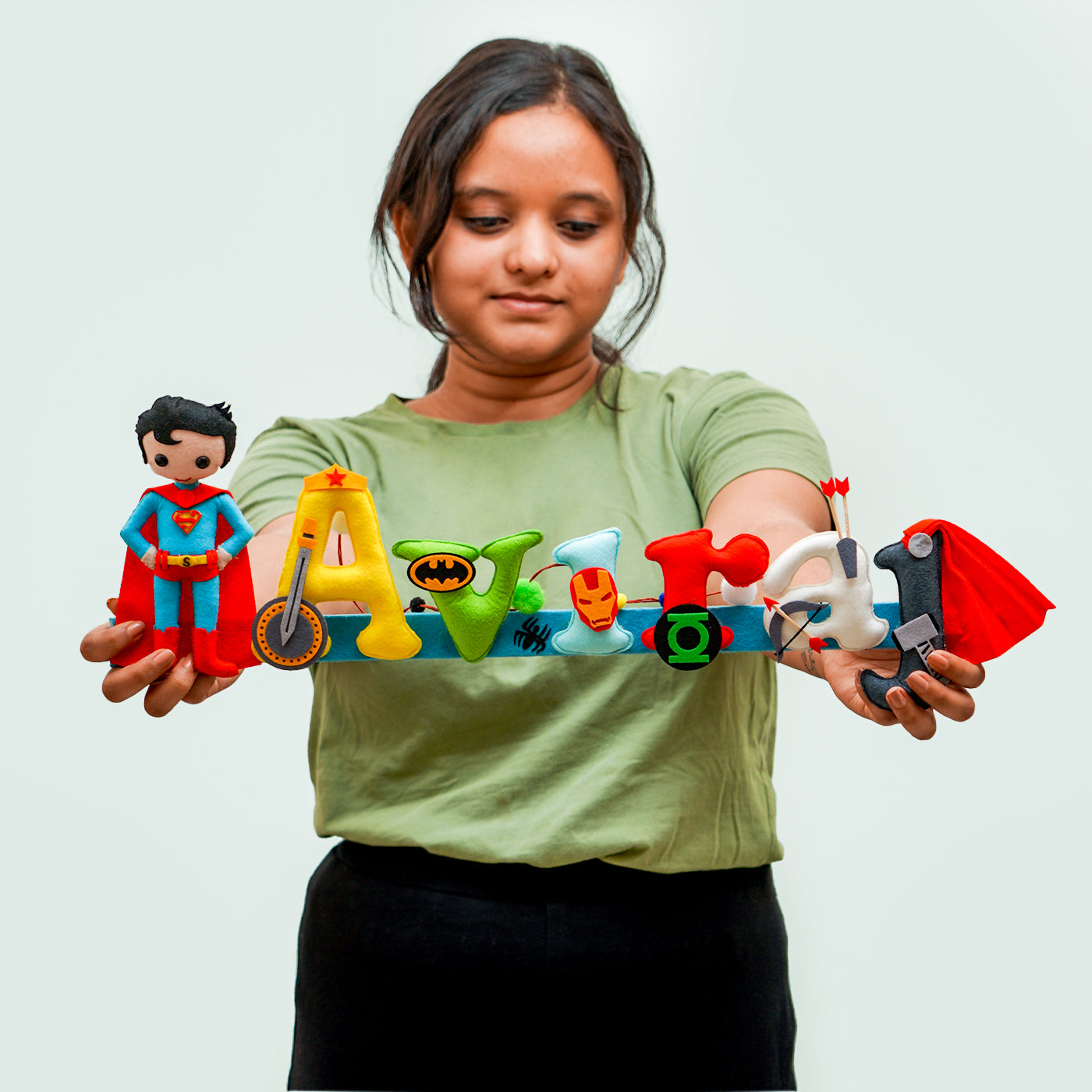 Buy Handcrafted Personalized Superman Superhero Felt Nameplate for Kids ...