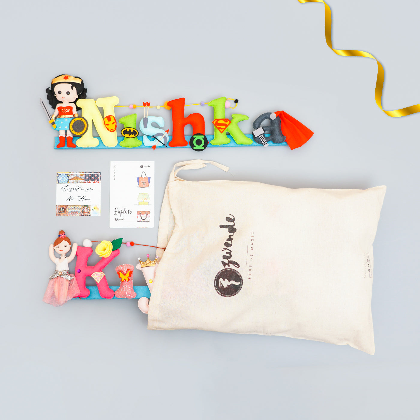 Buy Handcrafted Personalized Frozen Anna & Elsa Felt Nameplate for Kids ...