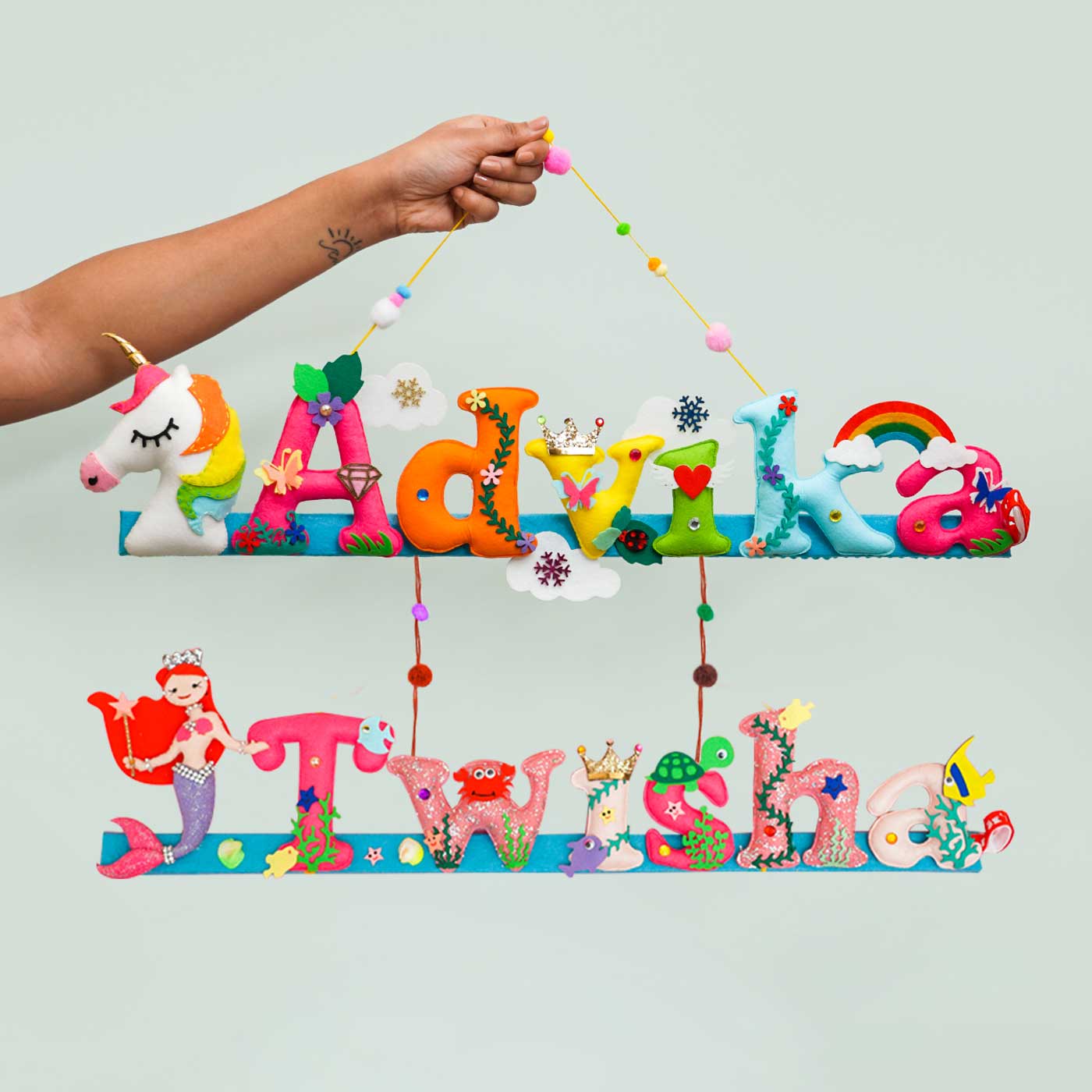 Buy Handcrafted Personalized Themed Felt Name Plate For Sibling Online ...