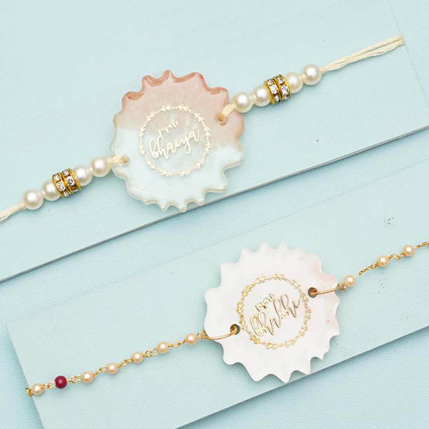Buy Handmade Pyare Bhai & Pyari Bhabhi Sticker Rakhis With Roli Chawal ...