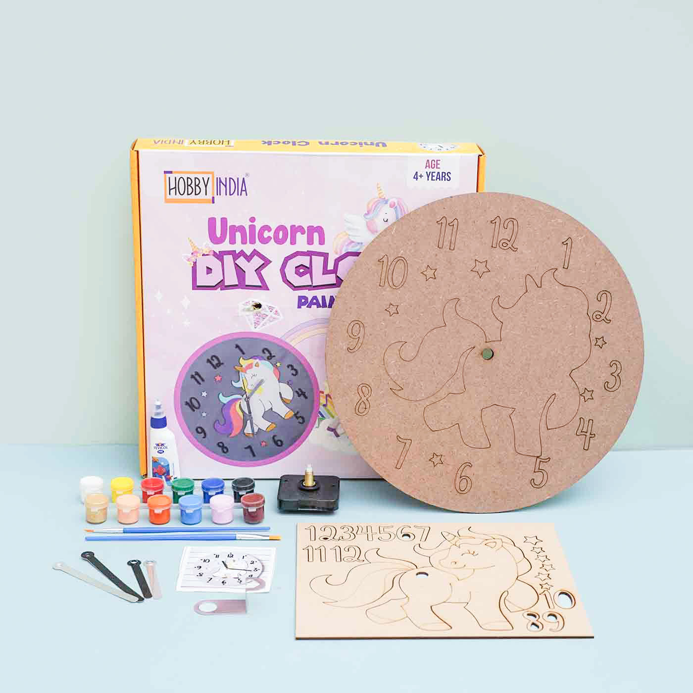 Buy Unicorn Theme Wall Clock DIY Kit For Kids Online On Zwende